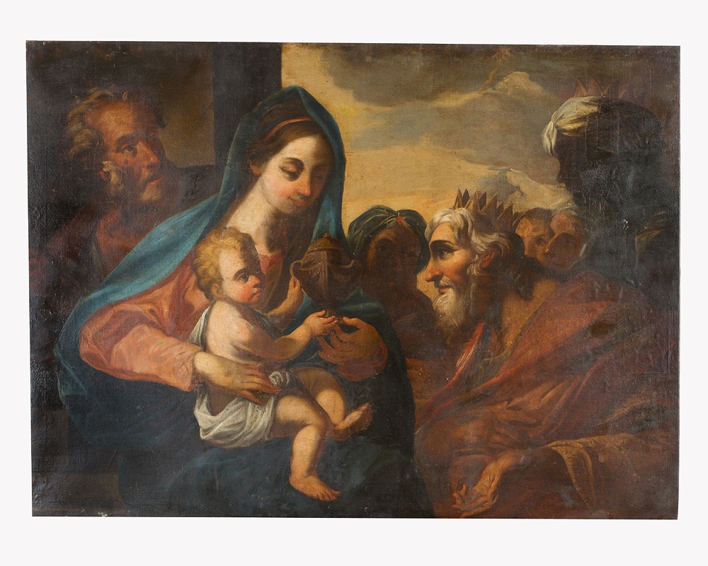 Antonio Zanchi | The Holy Family and the Three Kings | MutualArt