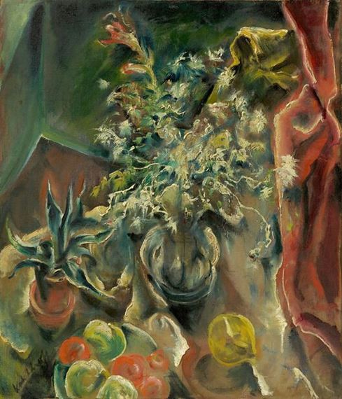 Wilhelm Kohlhoff | Tischstillleben mit Blumen und Früchten (Circa 1924 ...