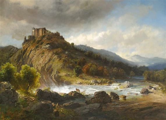 Karl Millner | Isartal mit Burg Schwaneck (1856) | MutualArt