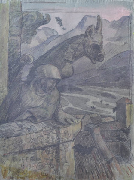 Erich Erler-Samaden | Mönch und Dämon (1889) | MutualArt