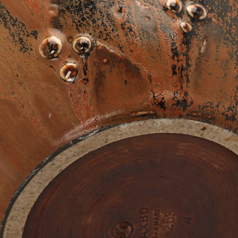 Saxbo | Stoneware vase modeled with budded pattern in relief | MutualArt