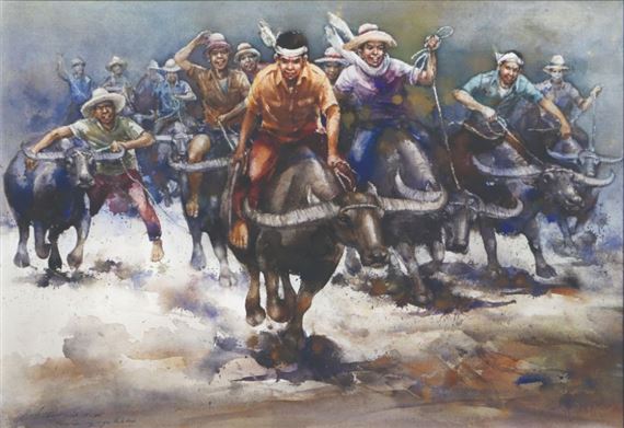 Angel Cacnio | Karera ng mga Kalabaw (1985) | MutualArt