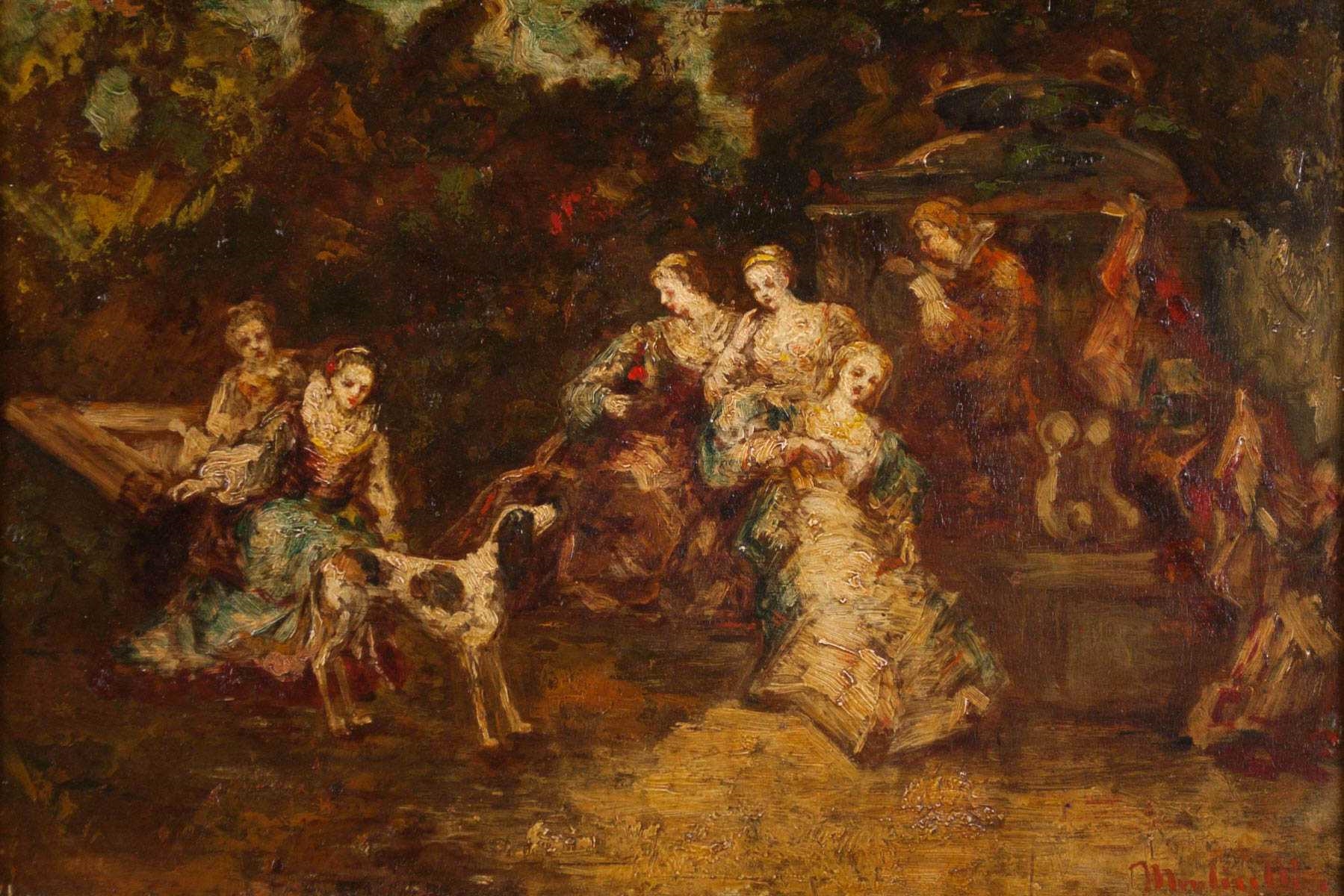 Adolphe Joseph Thomas Monticelli | Courtship | MutualArt