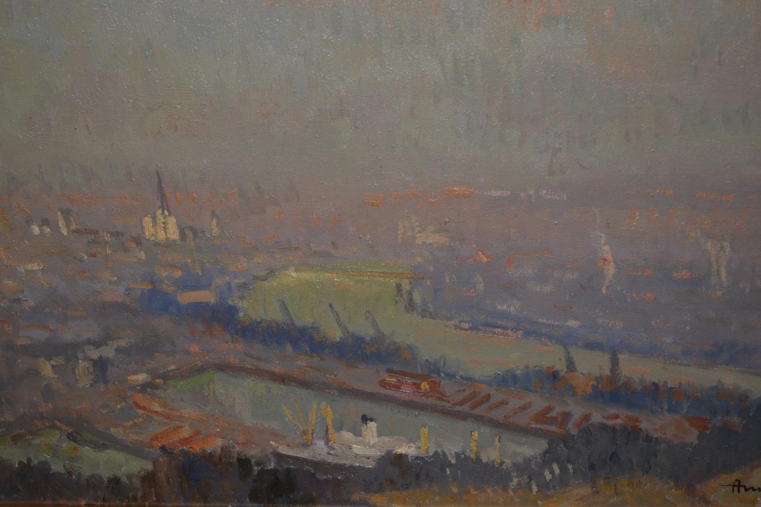 Albert Malet | Extensive view of the port of Rouen | MutualArt