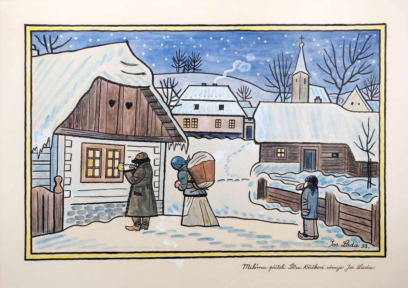 Josef Lada | Building a Snowman (1949) | MutualArt