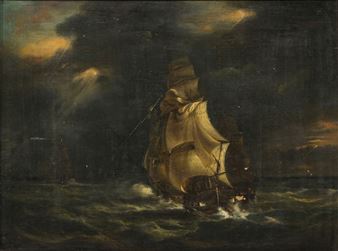 Richard Brydges Beechey | Stormy Seas in Valetta Harbour (1864) | MutualArt