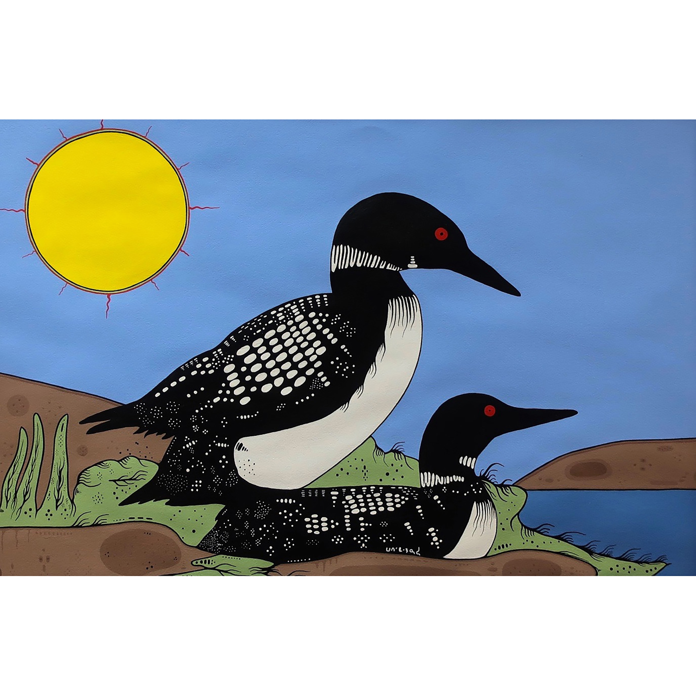 David Morrisseau | LOONS MATING (30) | MutualArt