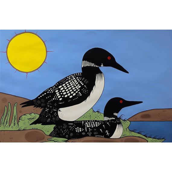 David Morrisseau | LOONS MATING (30) | MutualArt