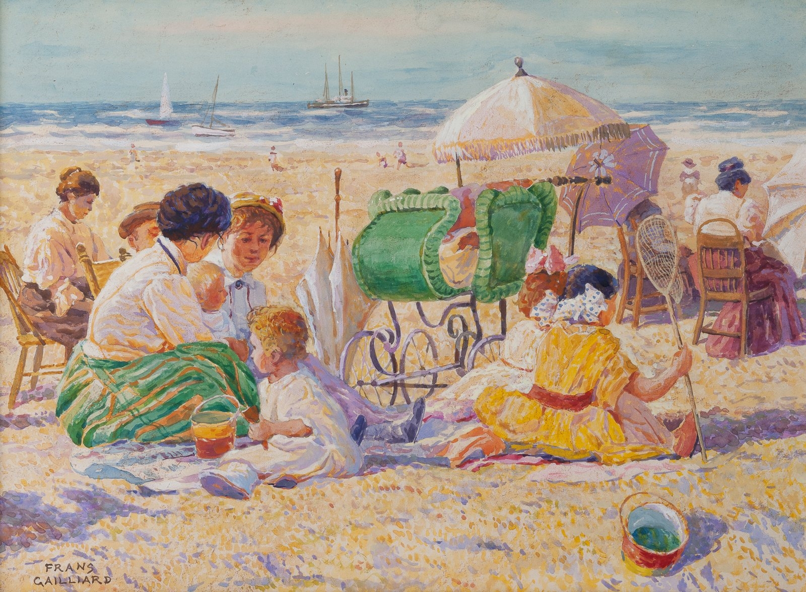 Franz Gailliard | The Beach with the Family | MutualArt