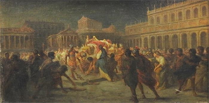 Karl Theodor von Piloty | Öffentliche Verbrennung der Leiche Caesars ...