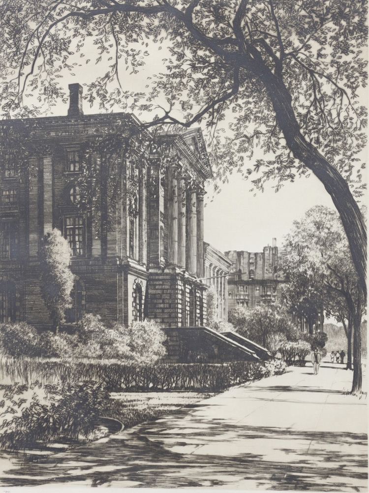 Samuel Chamberlain | The Rogers Building at MIT 1938 drypoint etching ...
