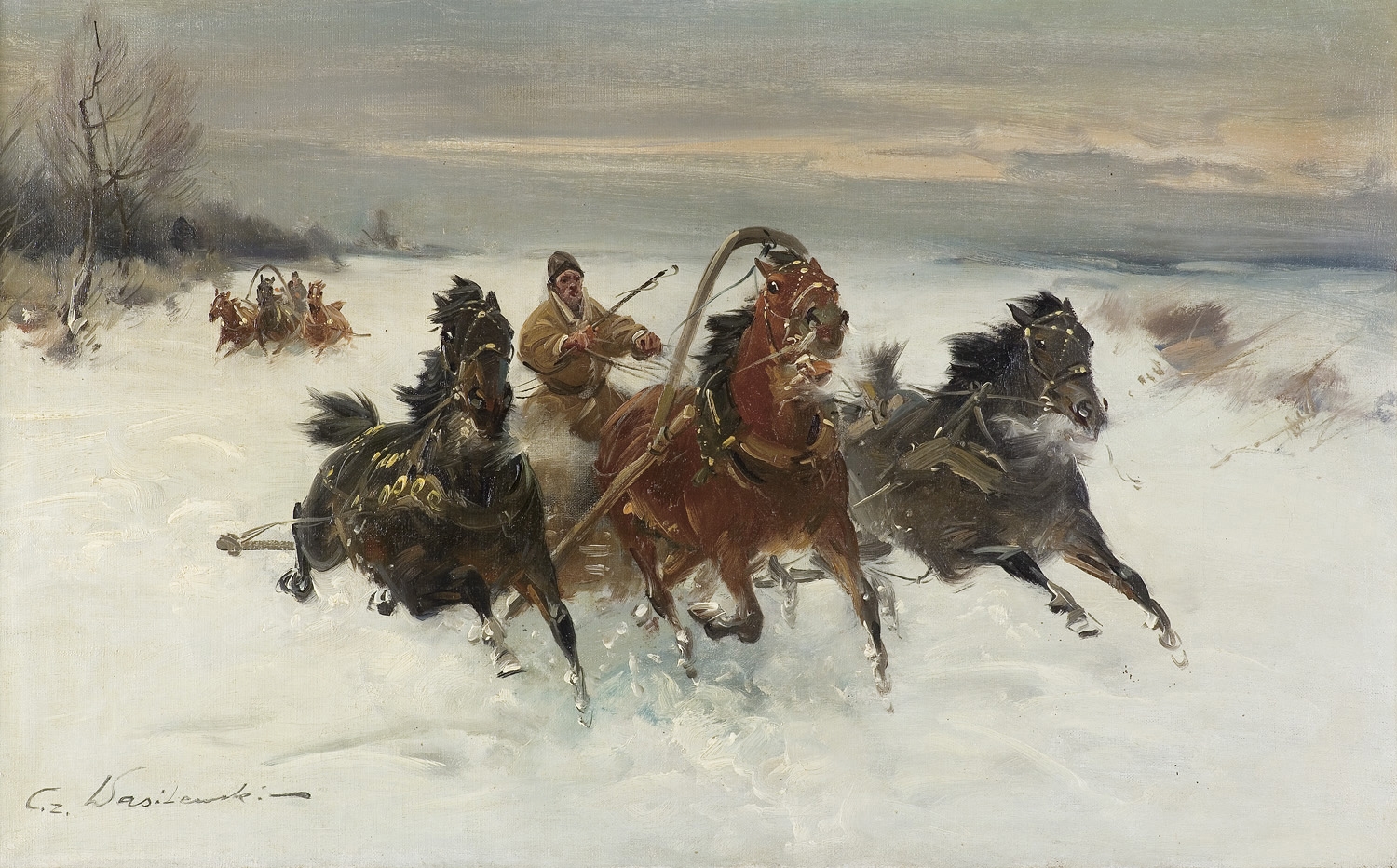 Czesław Wasilewski | PĘDZĄCA TRÓJKA | MutualArt
