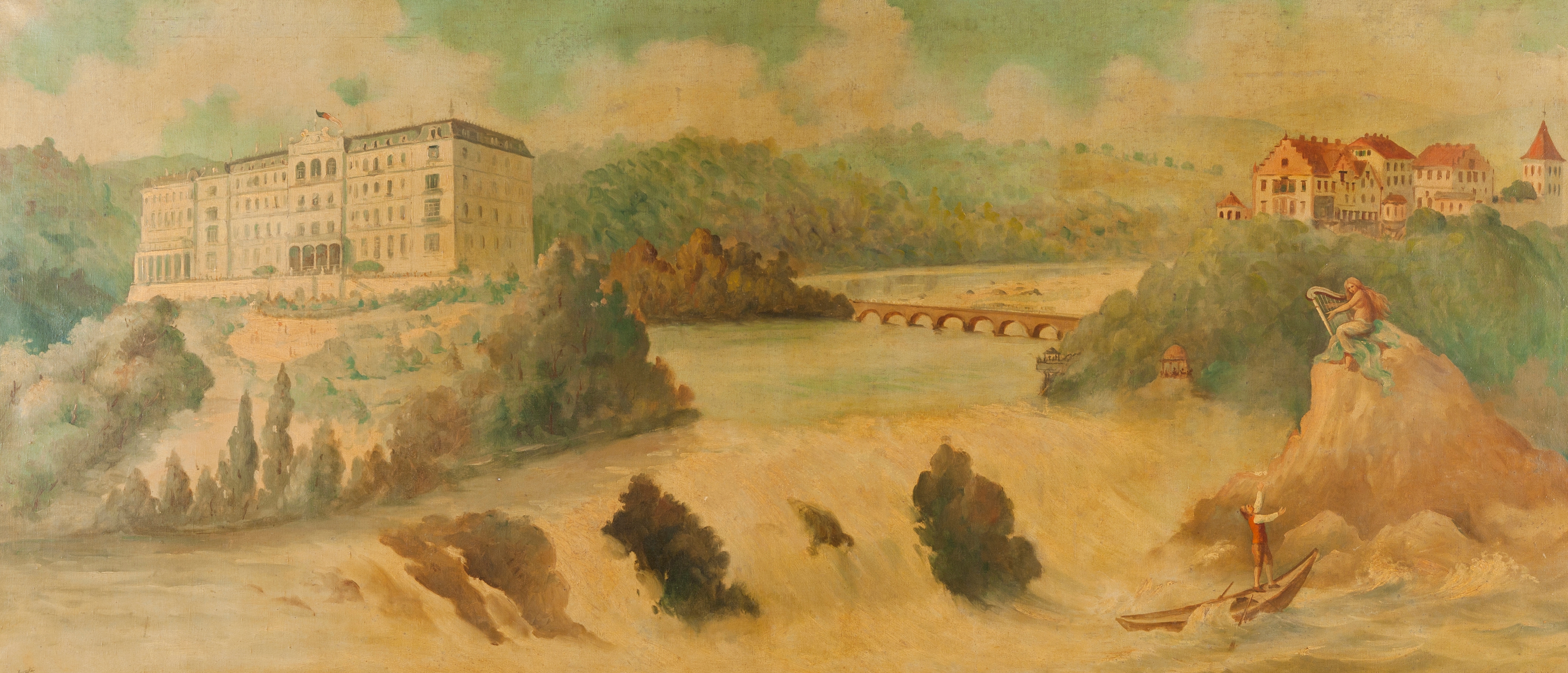 Gabriel Constante | RIVERSCAPE WITH HOUSES AND FIGURES | MutualArt