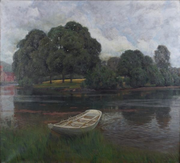 Thorolf Holmboe | Pram ved elvebredd (1901) | MutualArt