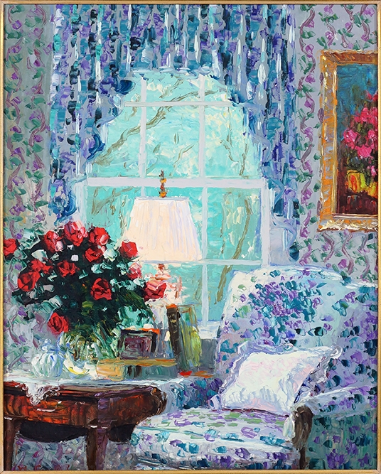 Henry Gordon | INTERIOR WITH ROSES | MutualArt