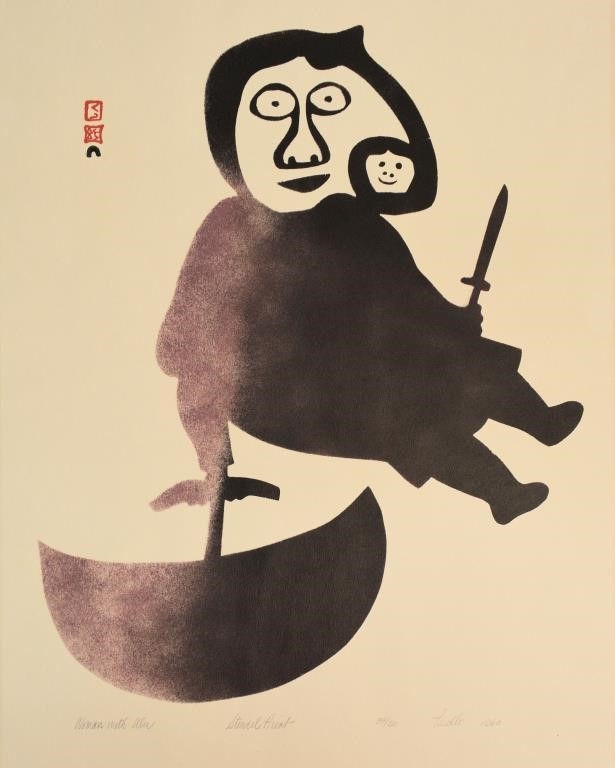 Pudlo Pudlat | Woman with Ulu (1960) | MutualArt