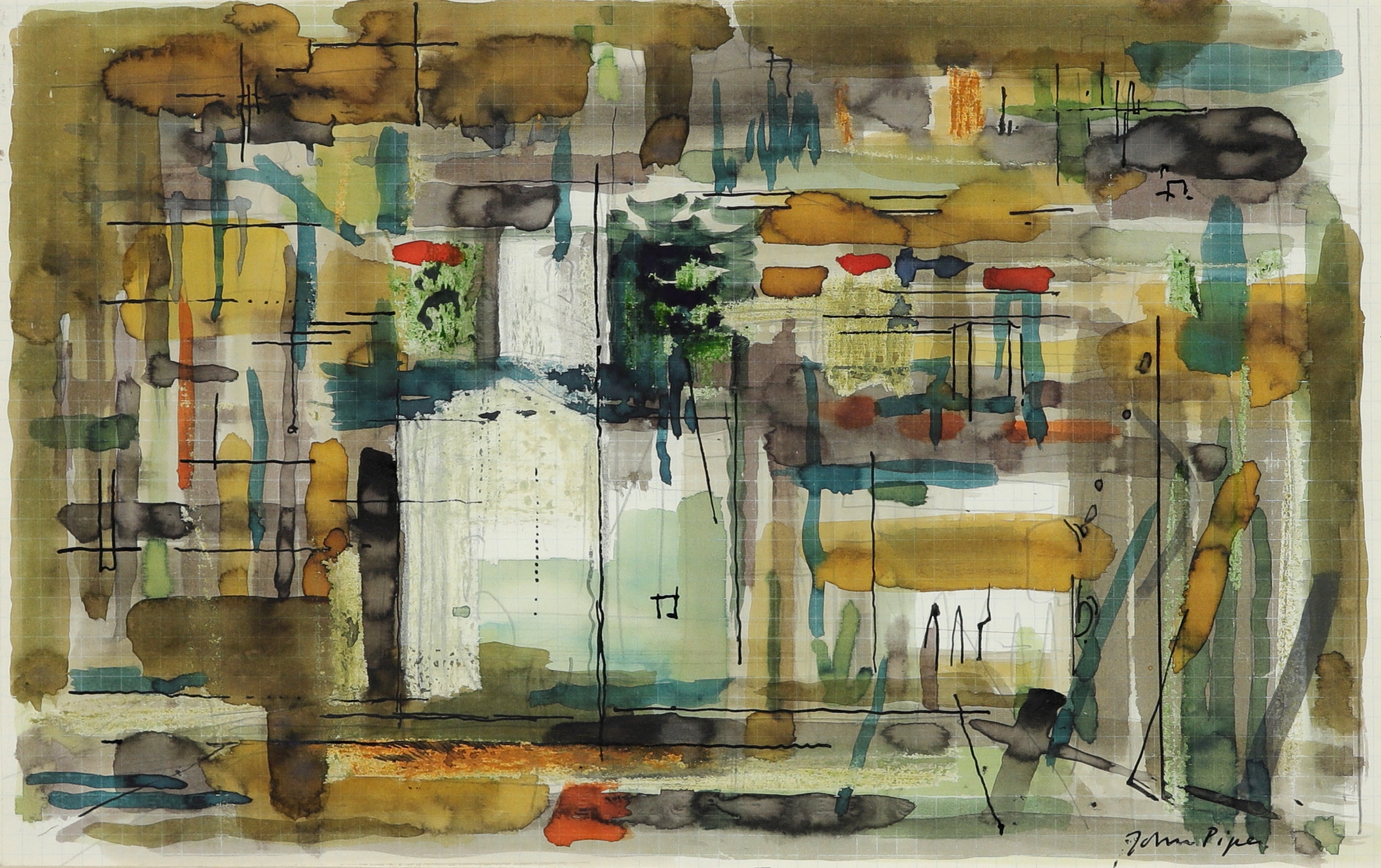 John Piper | Green Abstract | MutualArt