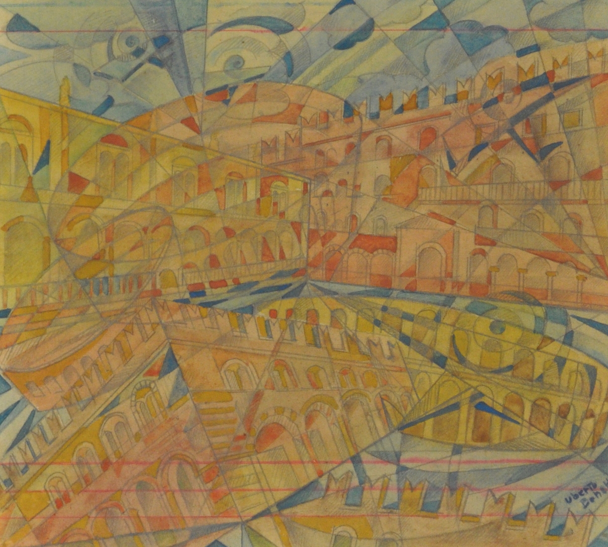 Uberto Bonetti | Sintesi architettonica aerovista - Verona (1930 ...