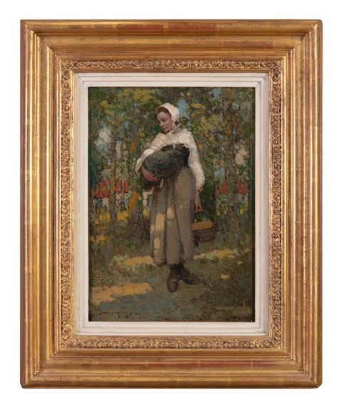 William Lee-Hankey | Country Girl with Farm Buildings | MutualArt