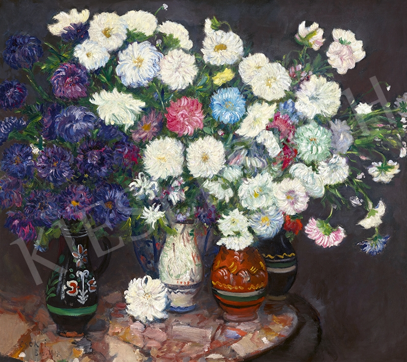 Istvan Csók | Flower Bouquets in the Studio (1917) | MutualArt