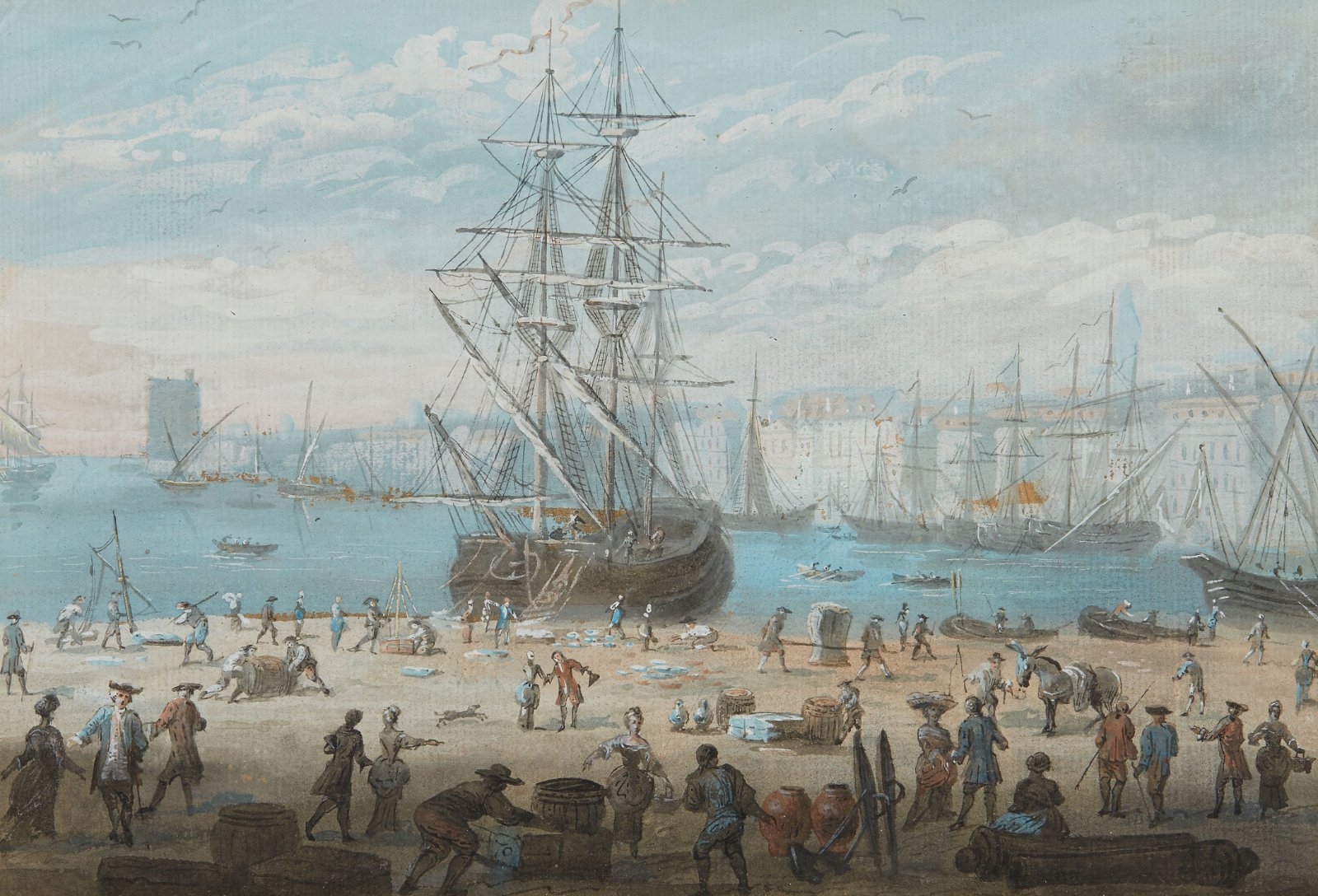French School, 18th Century | Port de Marseille animé | MutualArt