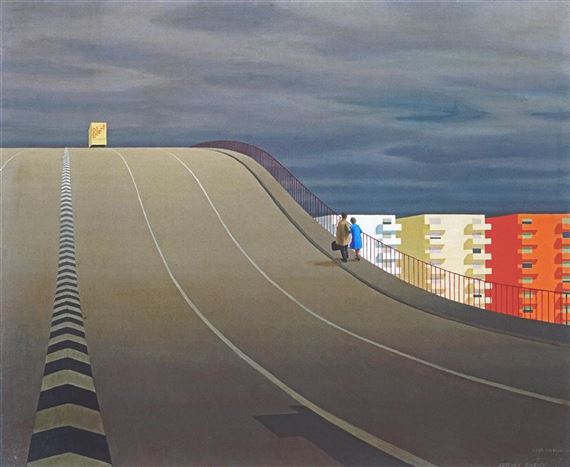 Jeffrey Smart | Approach to a City III, 1968 - 1969 (1968 - 1969 ...