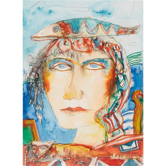 John Bellany | FISH WIFE WITH PURPLE HAIR | MutualArt