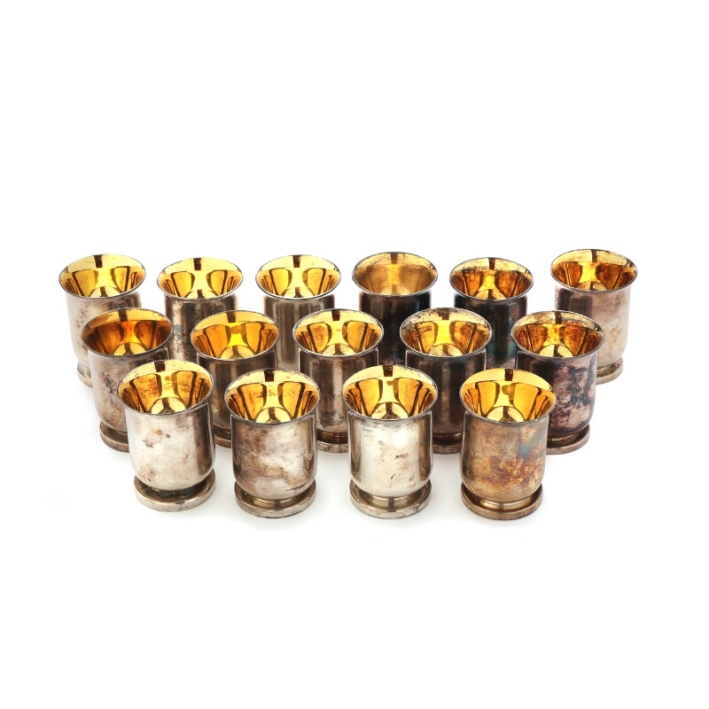 Hjordis Haugaard | A collection of 15 sterling silver goblets, the ...