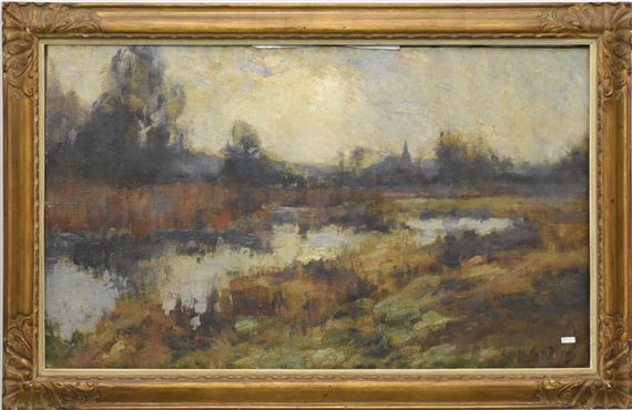 Émile Van Doren | Paysage avec étang | MutualArt