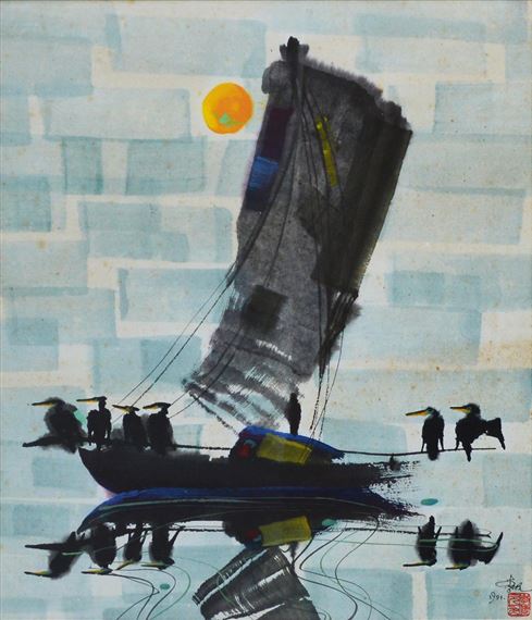 Li Fuyuan | Cormorants on the Wait (1991) | MutualArt