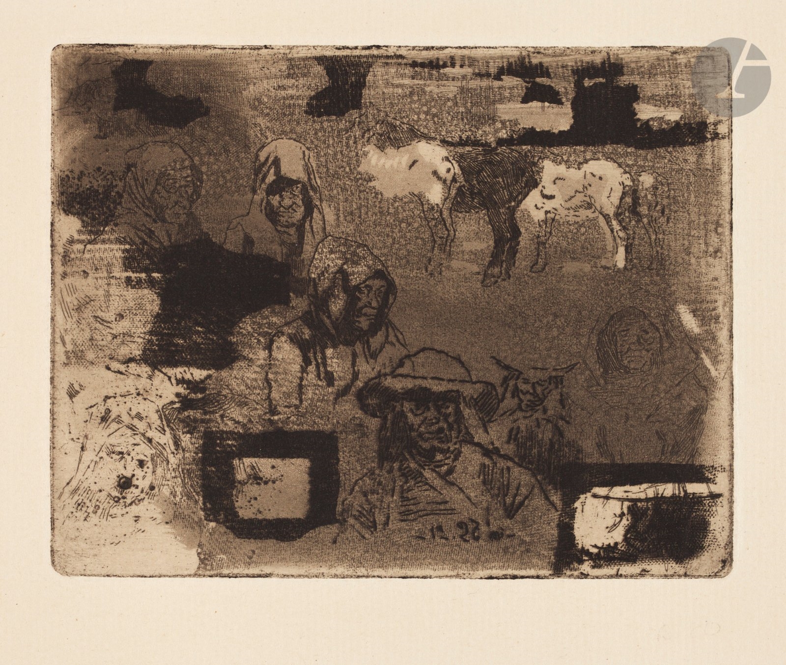 Felix-Hilaire Buhot | Têtes de Bretons | MutualArt