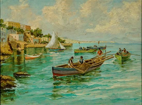 Charles Edwin Lewis Green | Italian Coastal Scene (1909) | MutualArt