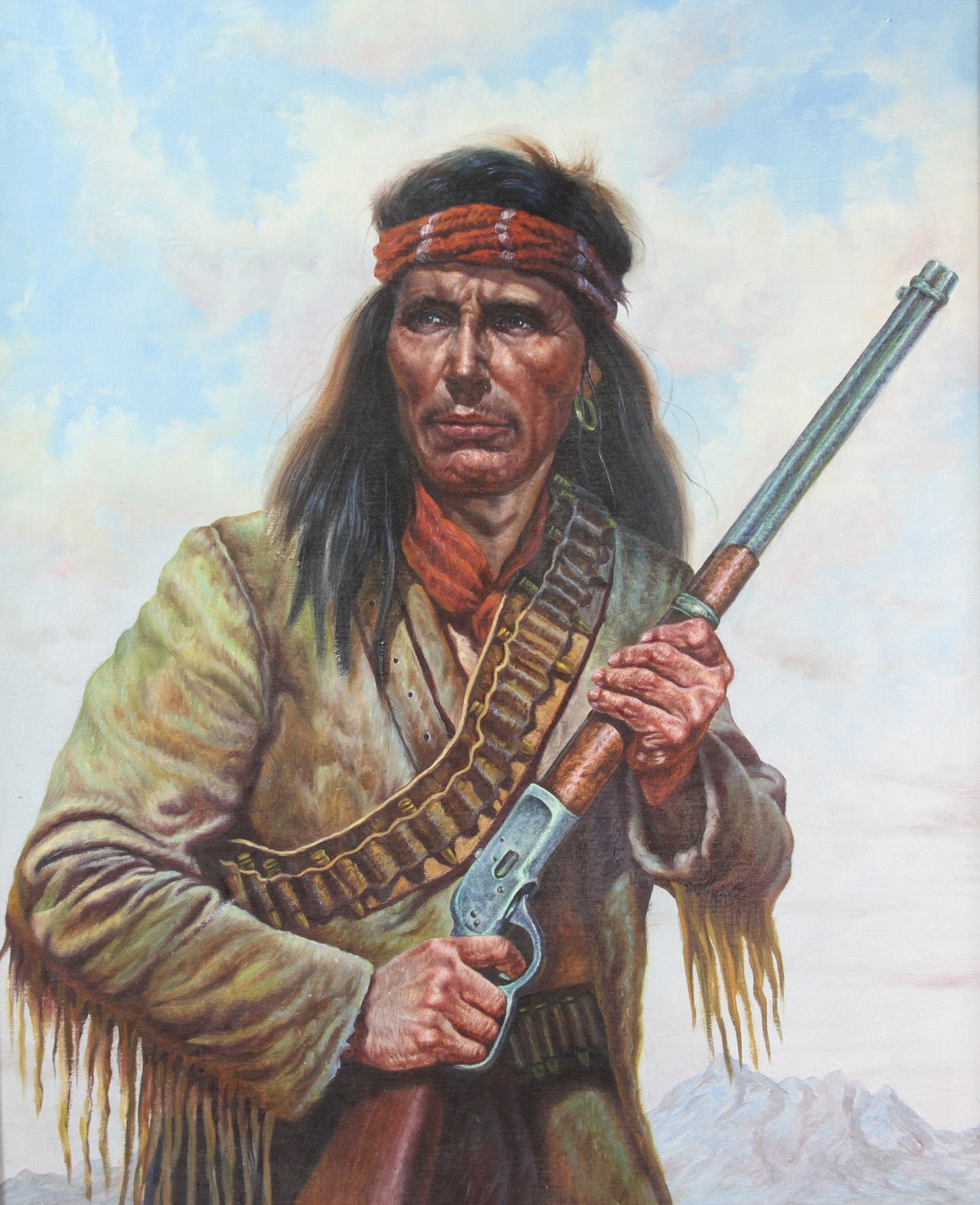 Greg Perillo | Native American with rifle | MutualArt