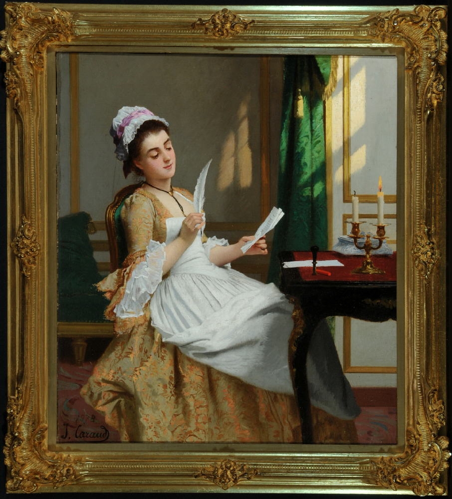 Joseph Caraud | A young letter writer (1878) | MutualArt