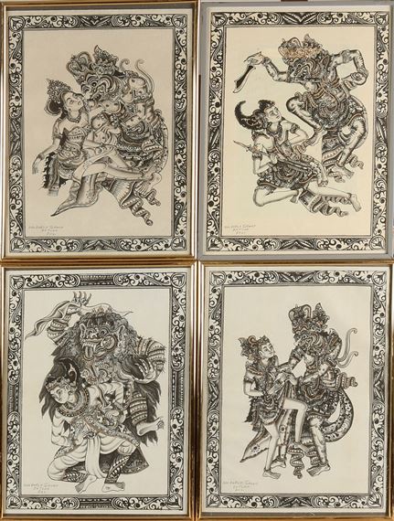 Ida Bagus Made Terang | Four Works: Balinese dansers Batuan Bali ...