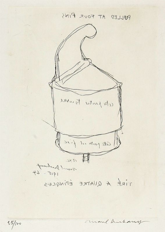 Marcel Duchamp | PULLED AT FOUR PINS (1964) | MutualArt