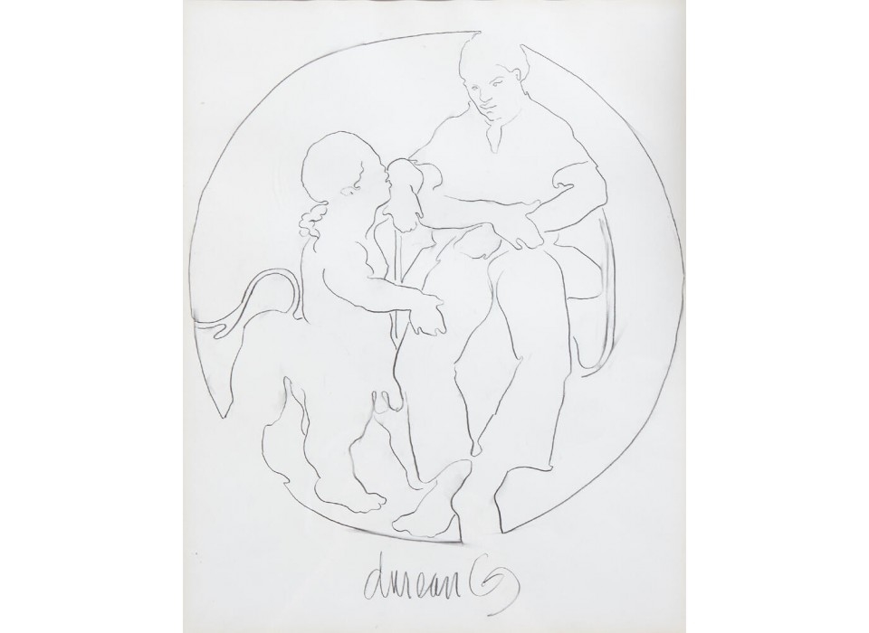 George Valentine Dureau | Seated Man with Centaur (Circa 1975) | MutualArt
