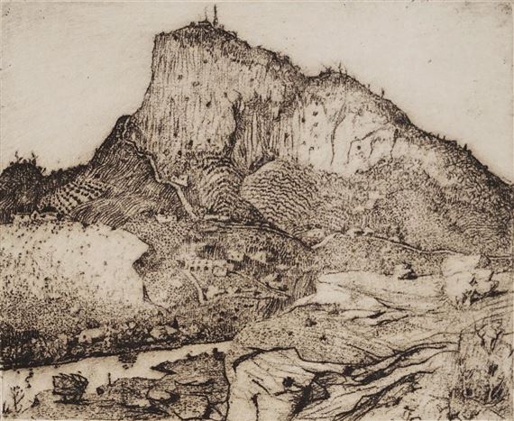 Lloyd Rees | View of Tasmanian Mountain | MutualArt