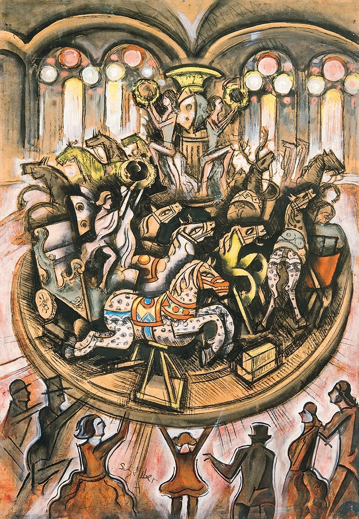 Hugó Scheiber | Portrait of Alexandra Alexandrova Exter (1926) | MutualArt