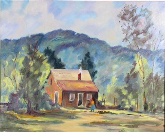 James Eccles | Woman Outside Cabin | MutualArt