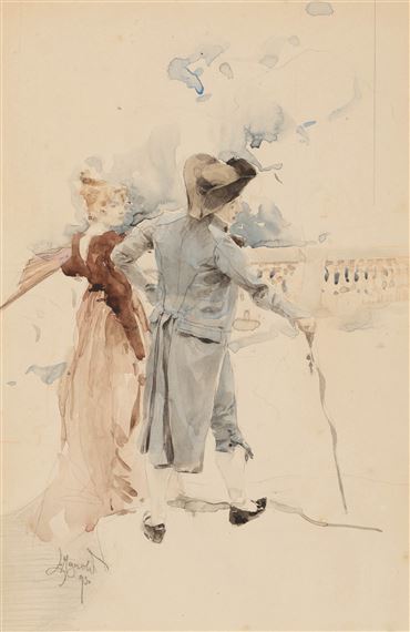 Ludek Marold | À la sortie du théâtre (1891) | MutualArt