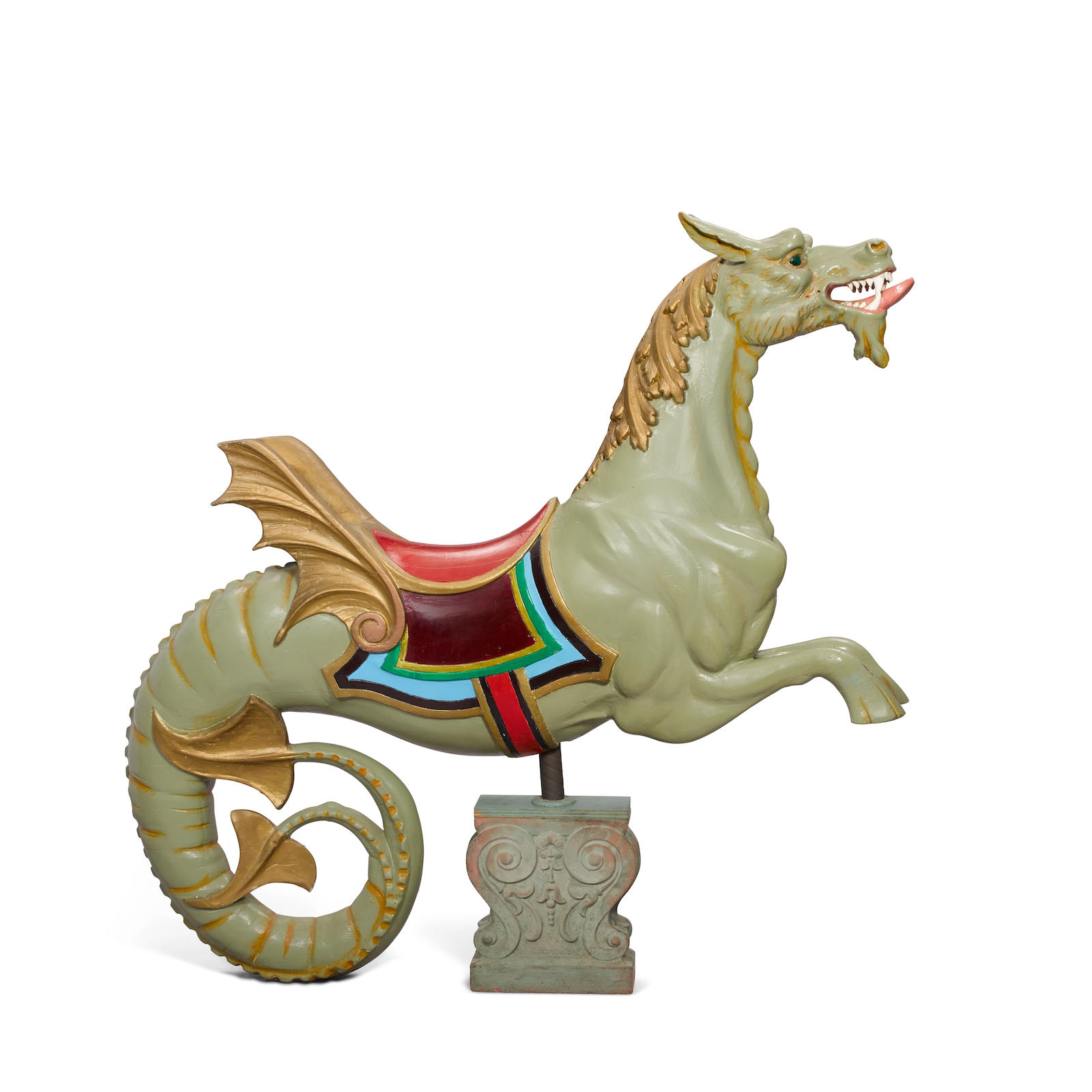 Daniel Müller | A Polychromed Carved Wood Carousel Hippocampus with ...