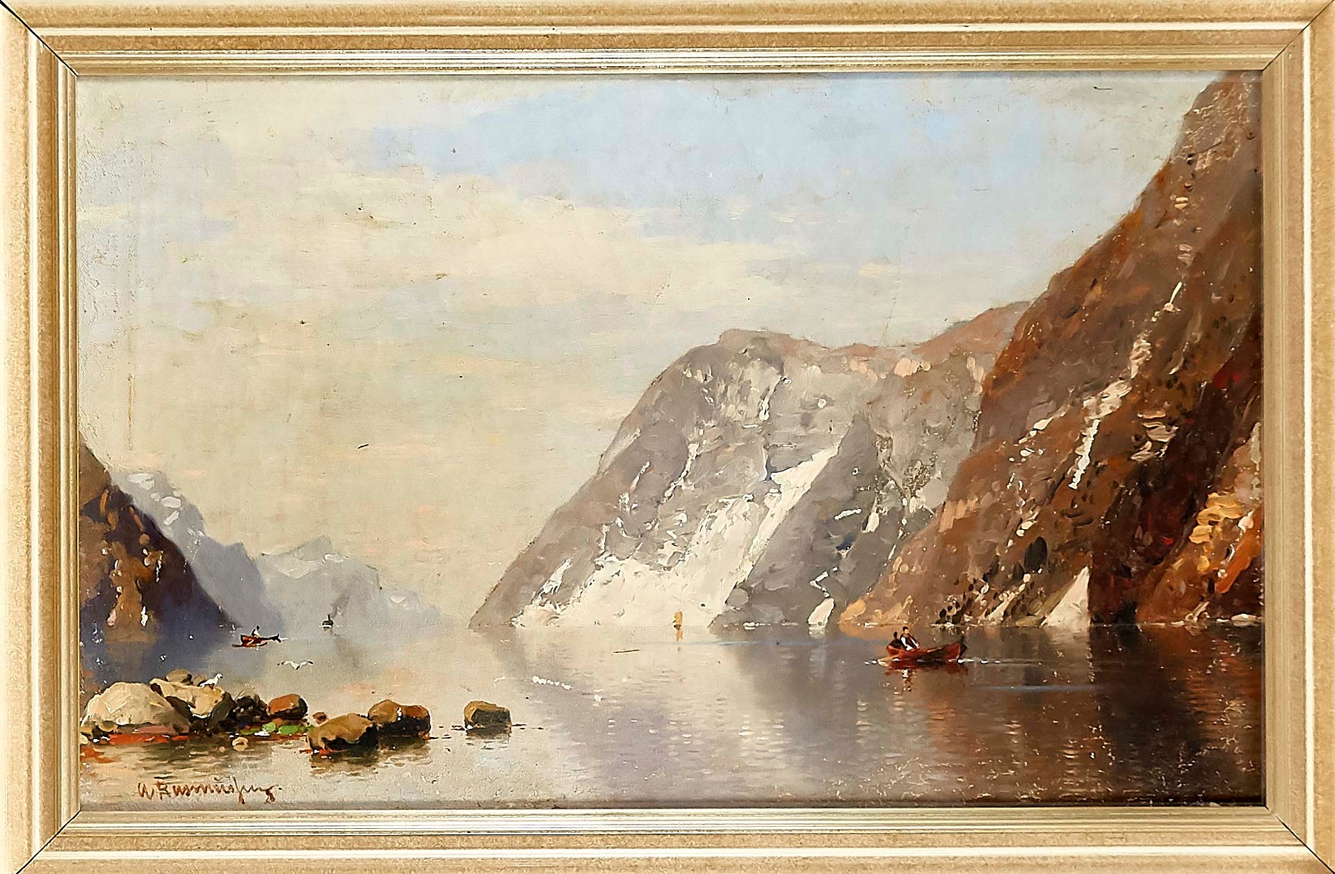 Georg Anton Rasmussen | Fjord landscape (1869) | MutualArt