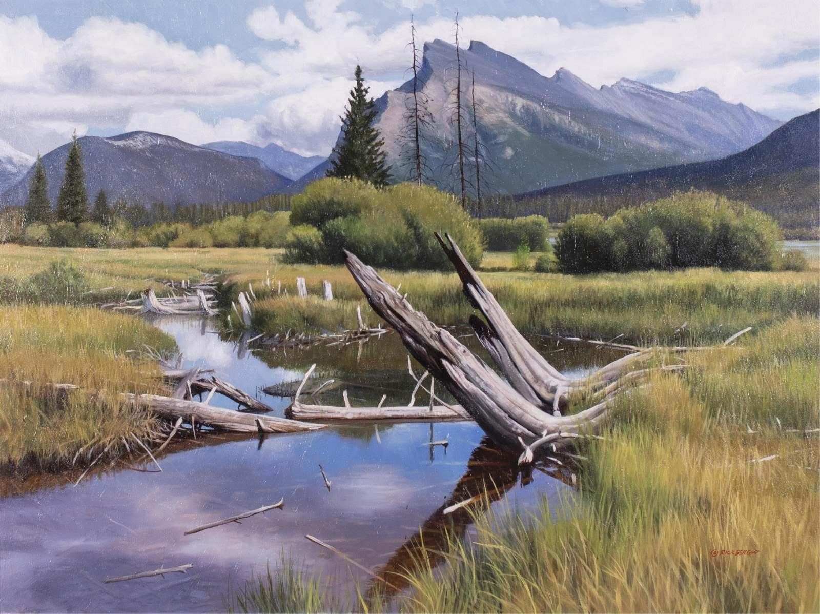 Rick Berg | MOUNT RUNDLE SUMMER | MutualArt