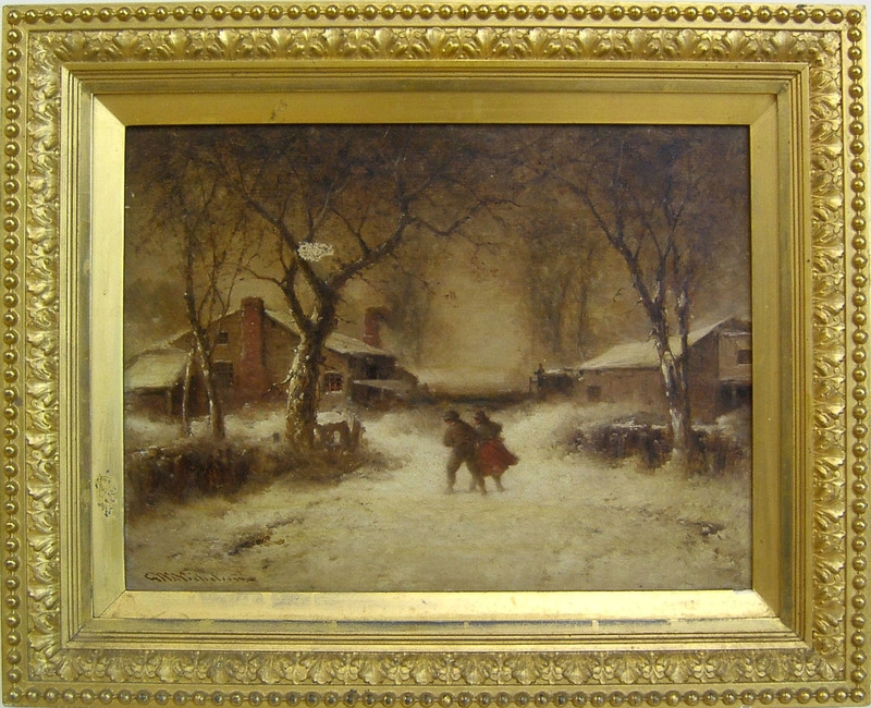 George Washington Nicholson | Winter street scene | MutualArt