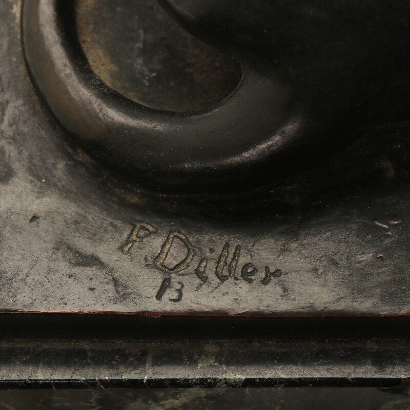Fritz Diller | A patinated bronze sculpture of a reclining Grand Danois ...