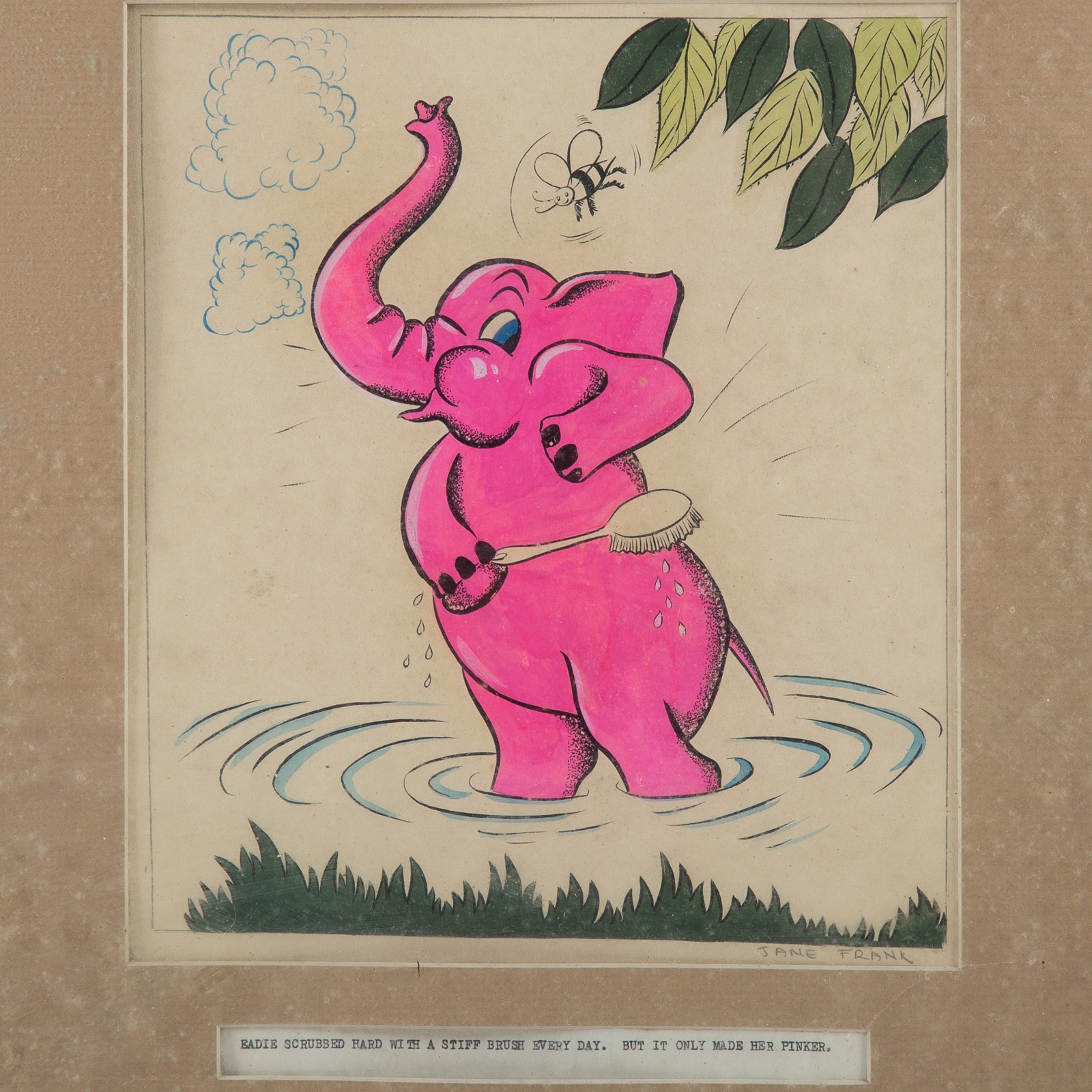 Jane Frank | Jane Frank. Eadie the Elephant Illustration Pair | MutualArt