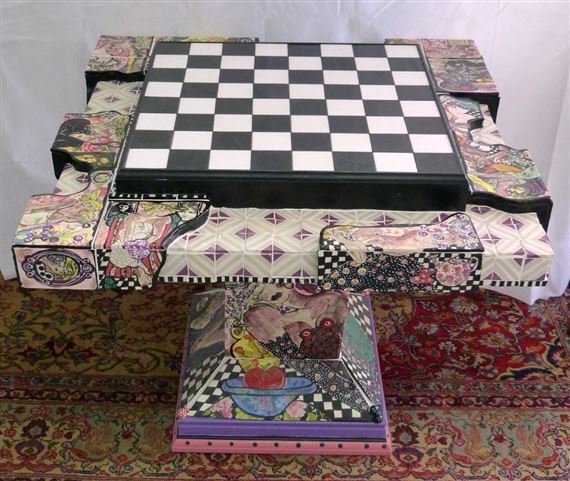 Laney Oxman | Hand painted ceramic table (1997) | MutualArt