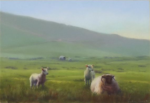Barbara Burwell | Sheep in a landscape | MutualArt