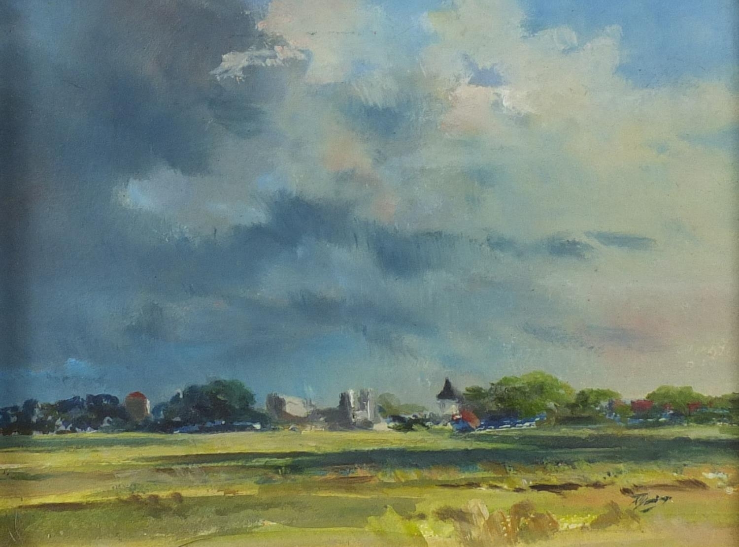 Norman Dinnage | Landscape with buildings in the distance | MutualArt